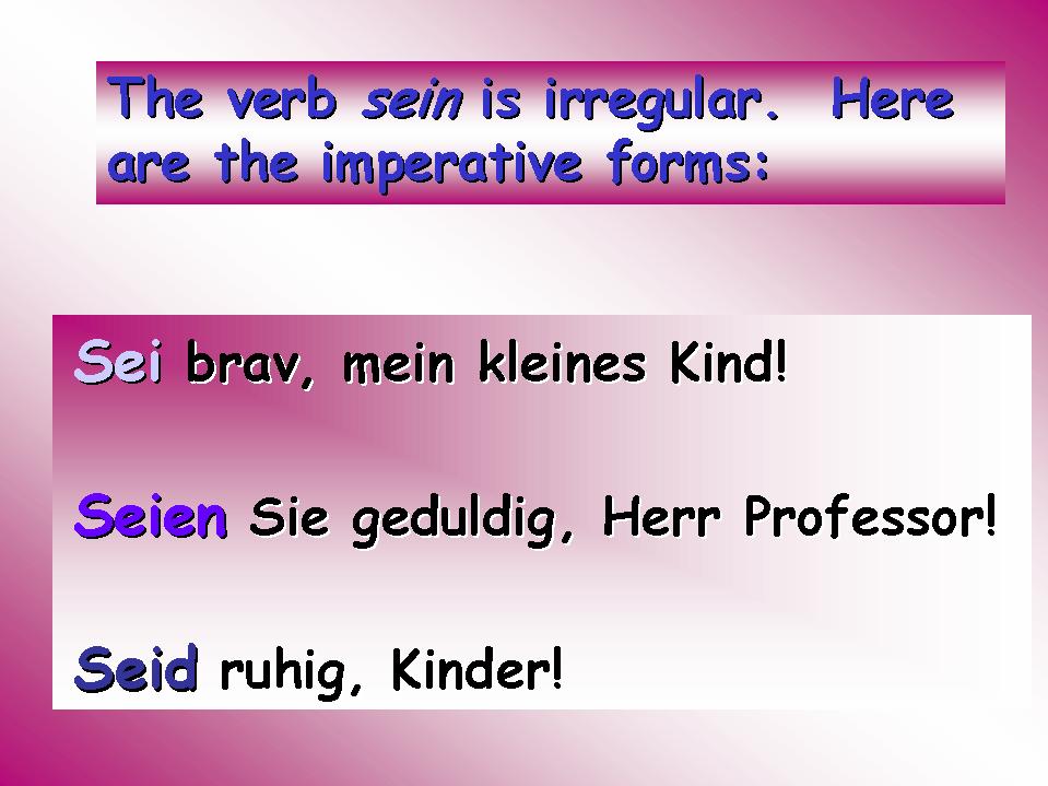 Deutsch im Netz: Imperative Transparency Slides